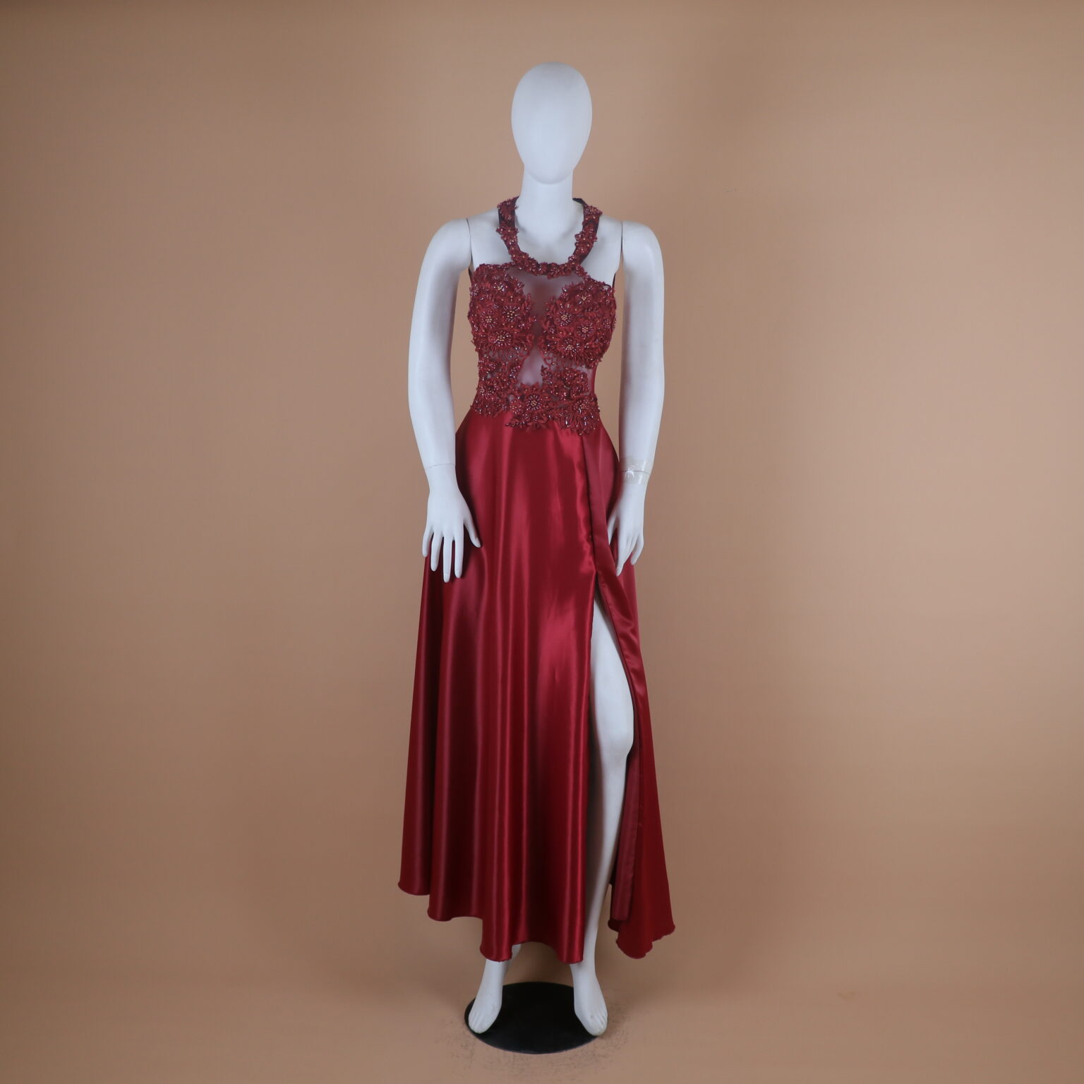 Vestido Tela Versace Color Vino - Liliana - EvelynBoutique