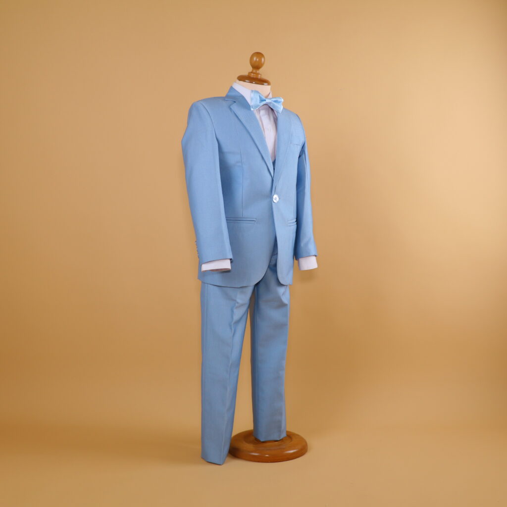 Terno Piero Celeste | Terno elegante niño tela Manchester Wafer