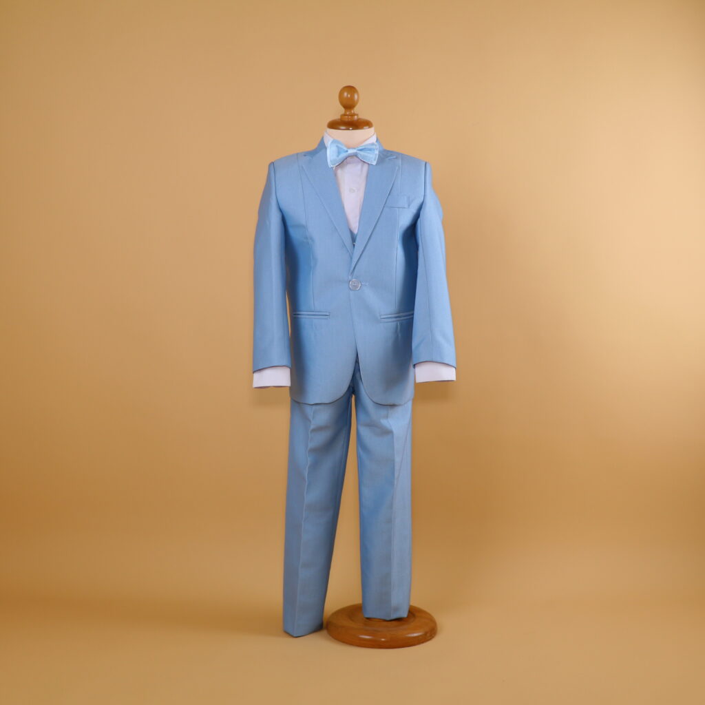 Terno Piero Celeste | Terno elegante niño tela Manchester Wafer